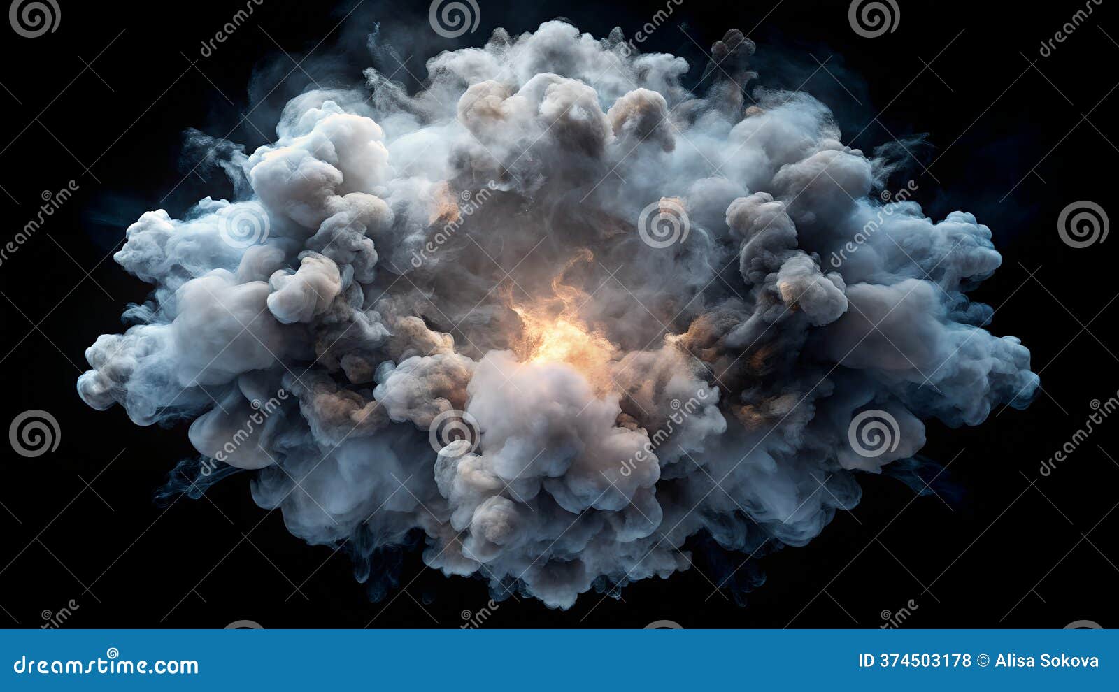 Real Smoke Exploding Outwards With Center Space Royalty-Free Stock ...