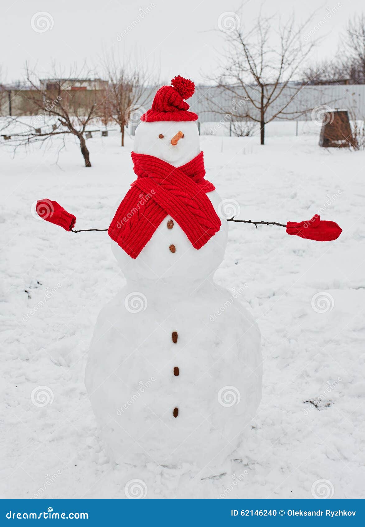 Real snowman outdoors stock photo. Image of closeup, landscape - 62146240