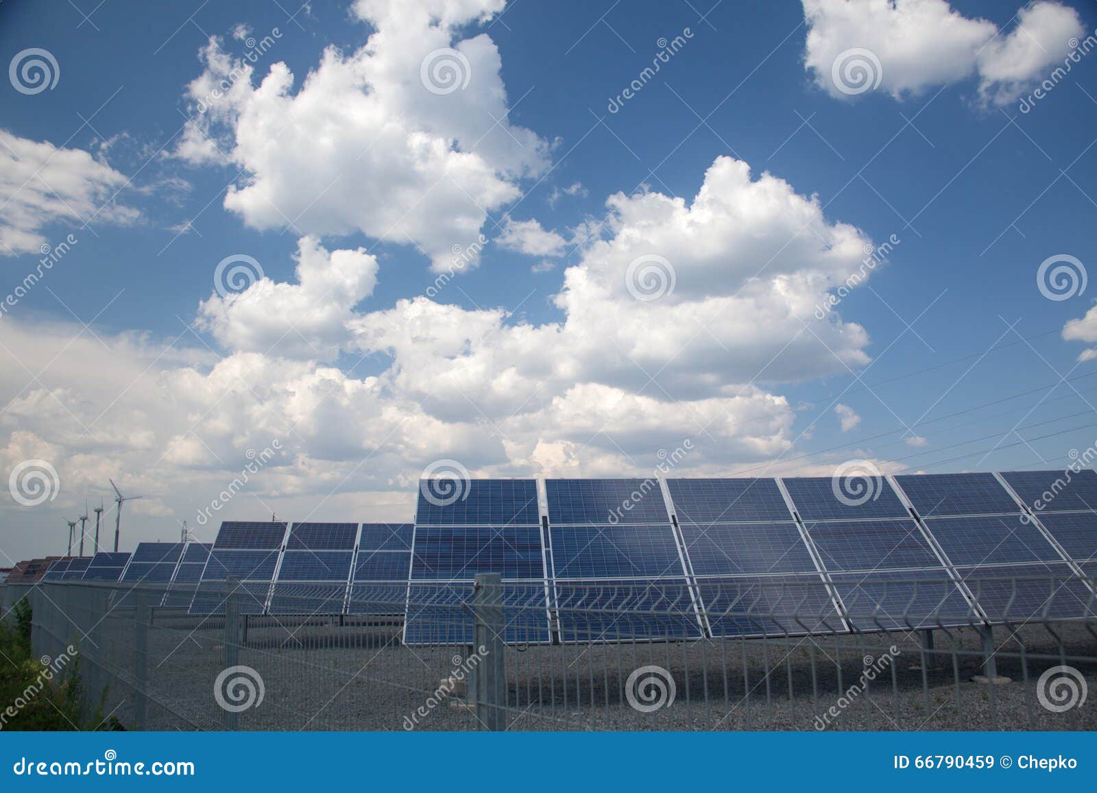 Real Solar Panels and Windmill Stock Image - Image of electricity ...