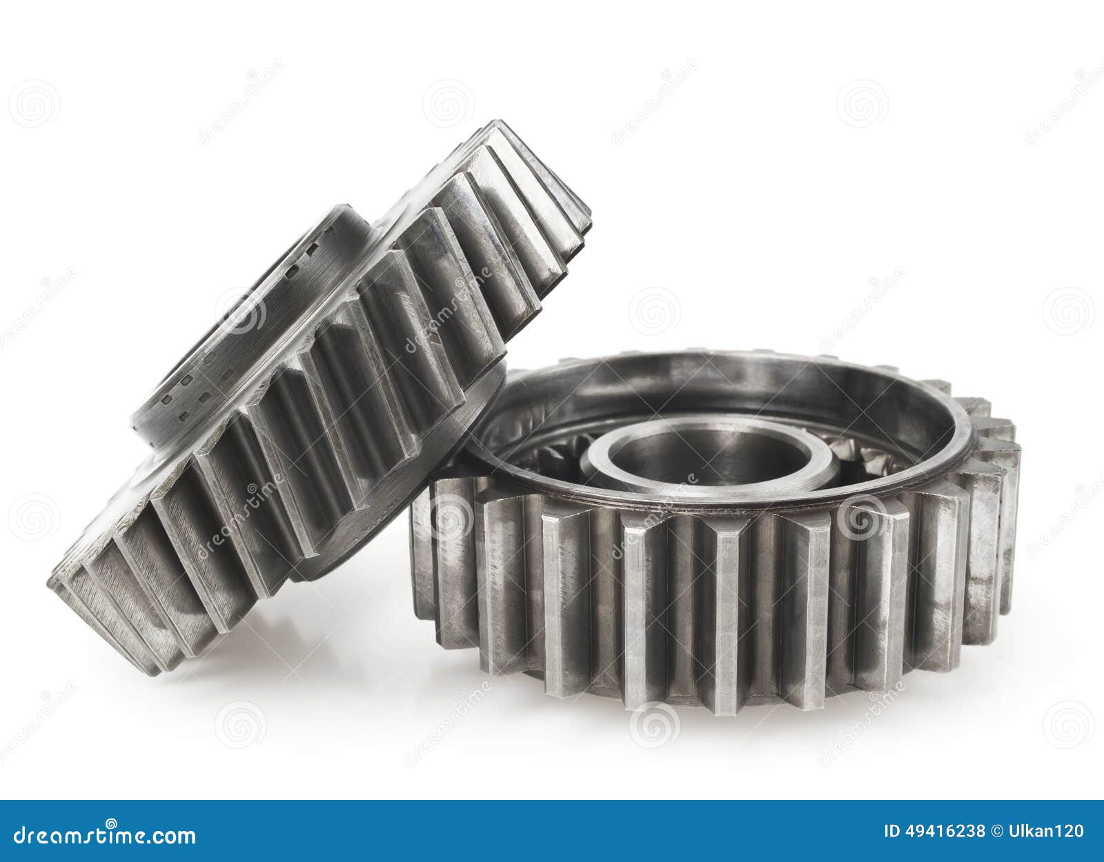 Real Stainless Steel Gears Over White Background Stock Photo - Image of ...