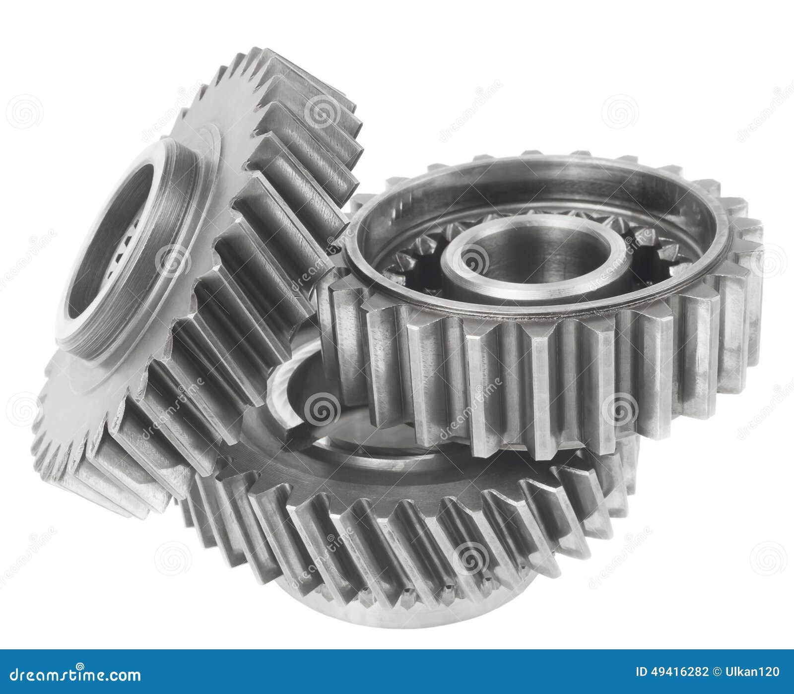 Real Stainless Steel Gears Over White Background Stock Photo - Image of ...