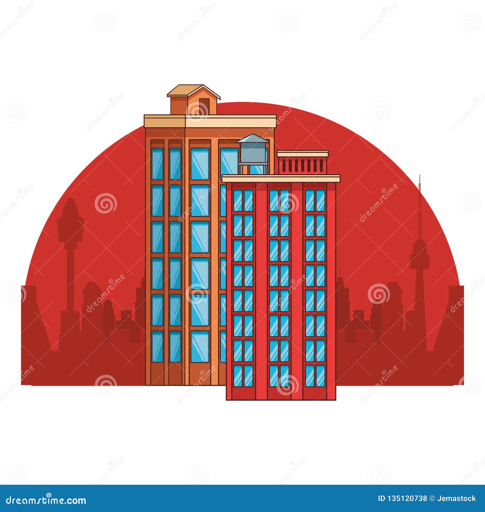 Real State Buildings Cartoon Stock Vector - Illustration of city ...