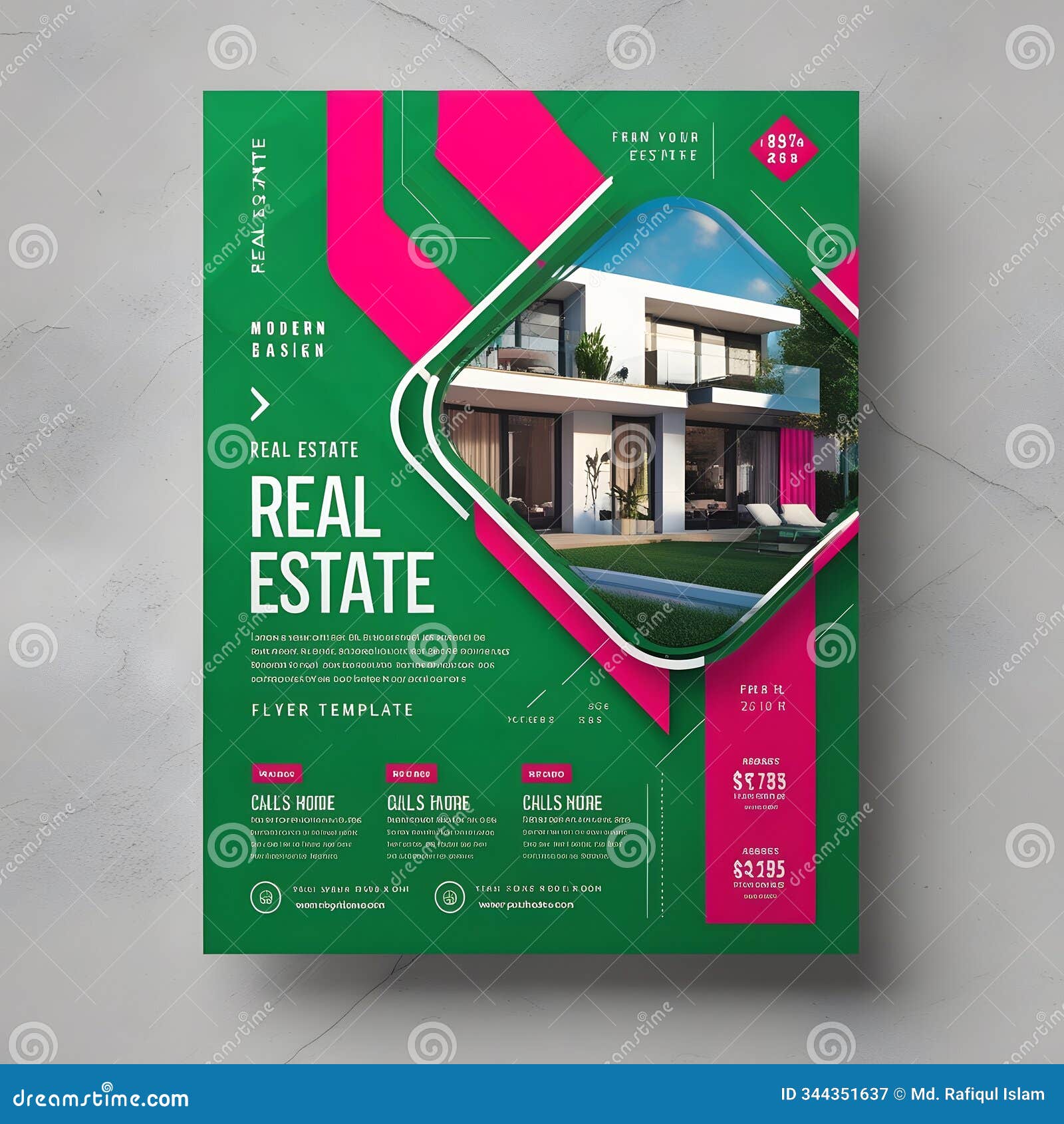 Real State Flyer Template Banner Design Stock Illustration ...