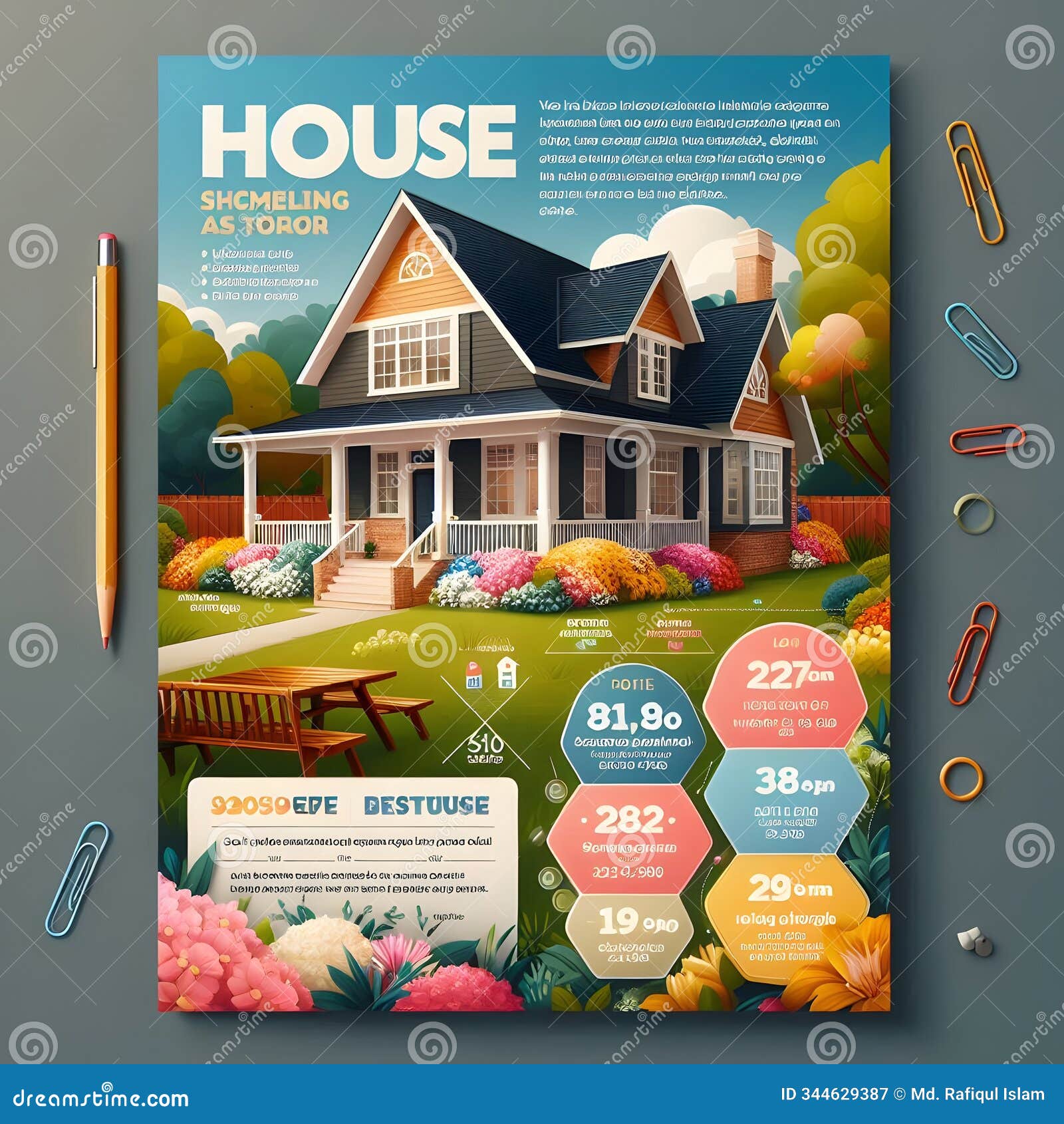 Real State Flyer Template Banner Design Illustration Stock Image ...