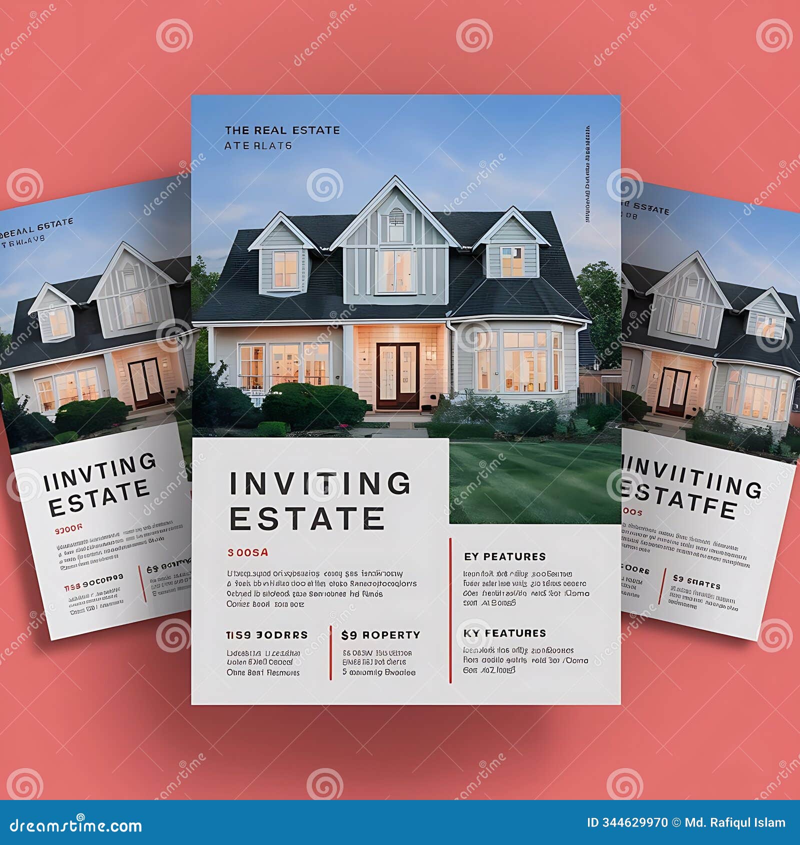 Real State Flyer Template Banner Design Illustration Stock Photo ...