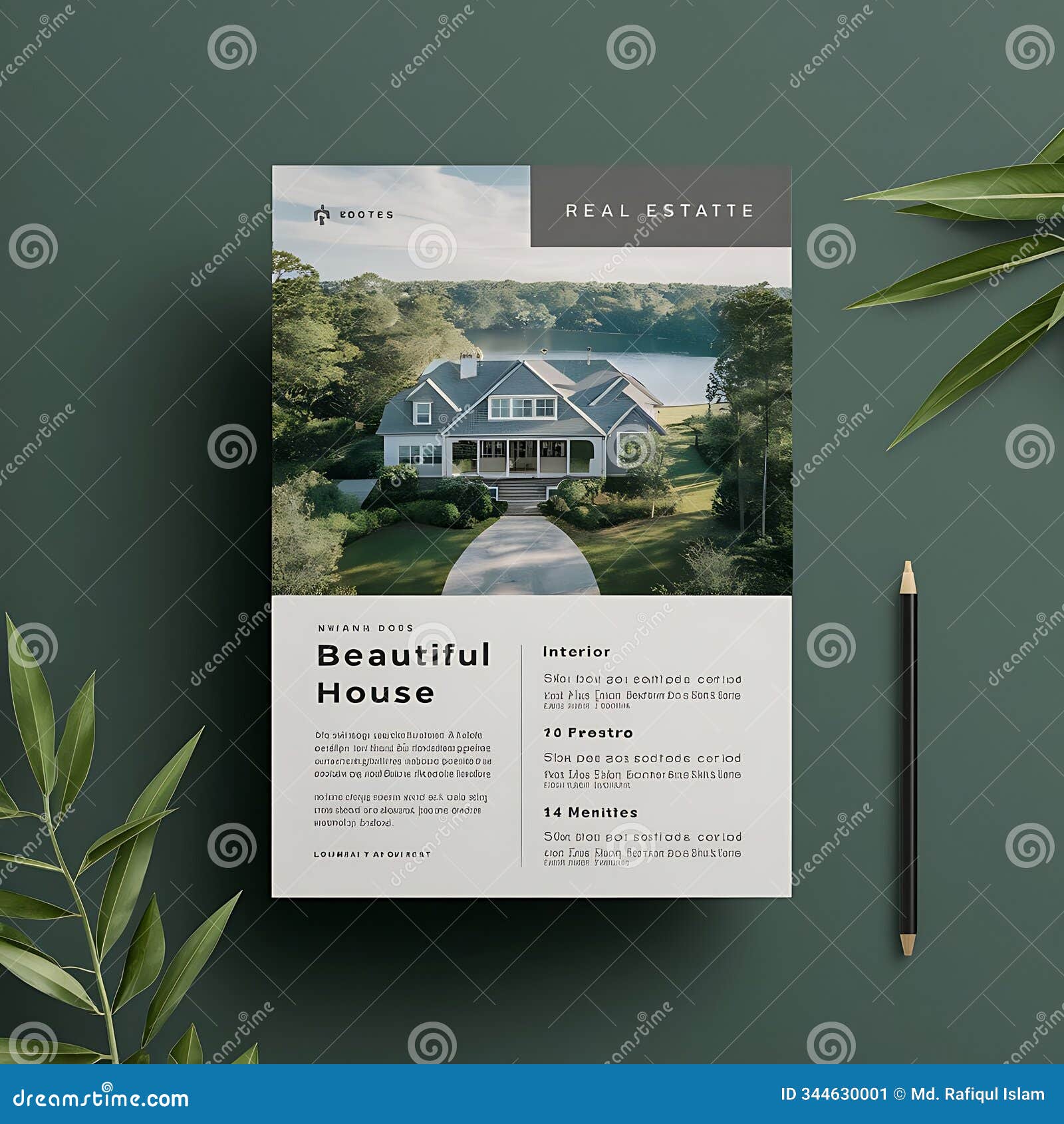 Real State Flyer Template Banner Design Illustration Stock Image ...