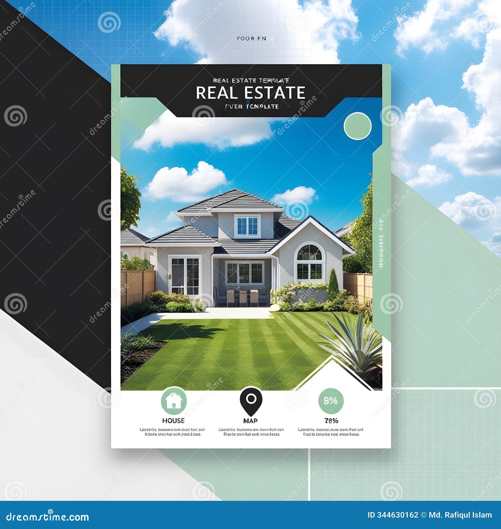 Real State Flyer Template Banner Design Illustration Stock Photo ...