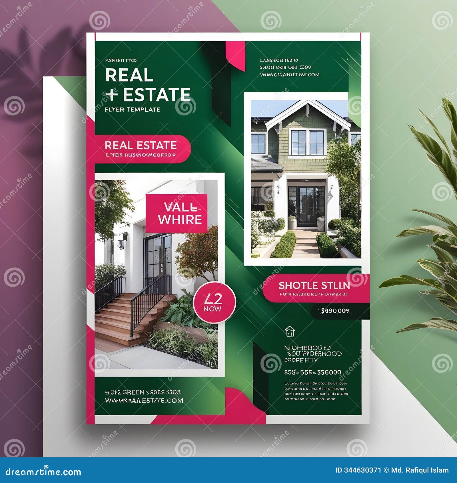 Real State Flyer Template Banner Design Illustration Stock Image ...