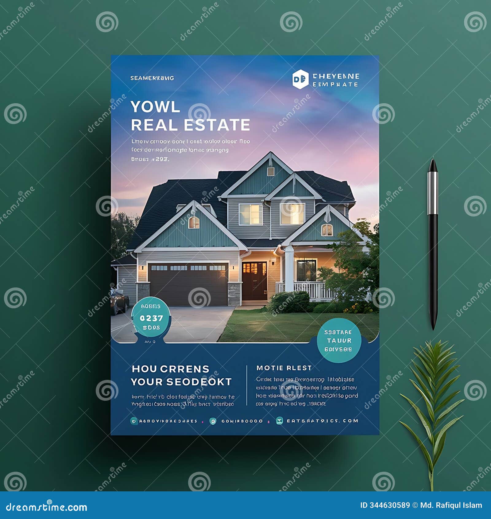 Real State Flyer Template Banner Design Illustration Stock Image ...