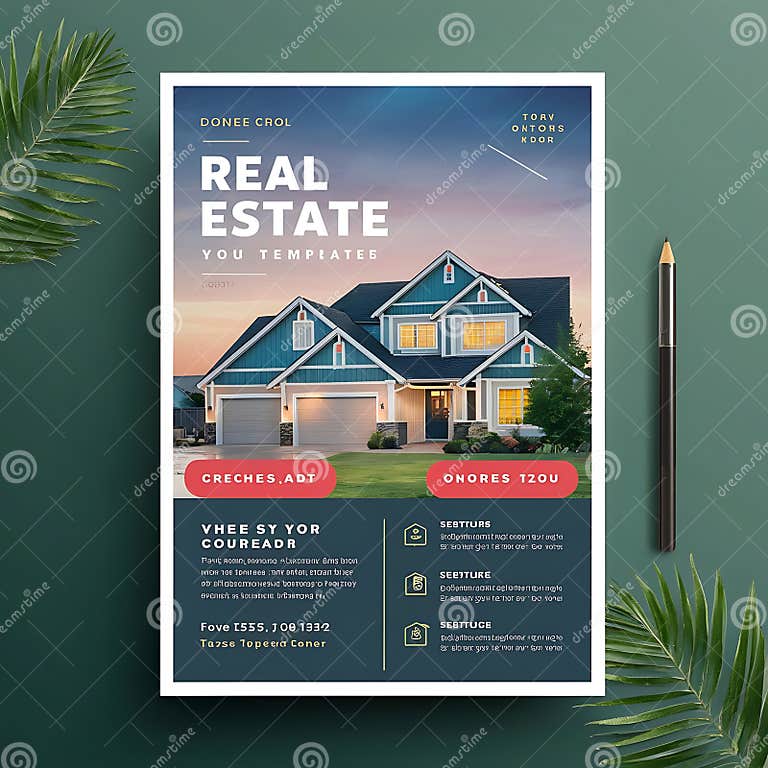 Real State Flyer Template Banner Design Illustration Stock Photo ...