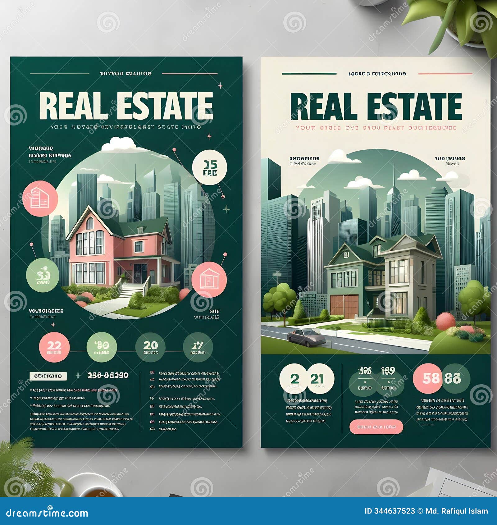 Real State Flyer Template Banner Design Illustration Stock Image ...