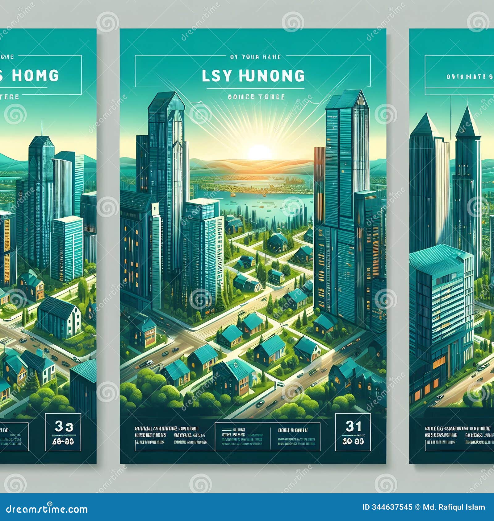 Real State Flyer Template Banner Design Illustration Stock Image ...