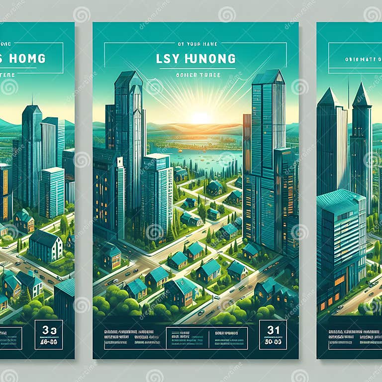 Real State Flyer Template Banner Design Illustration Stock Image ...