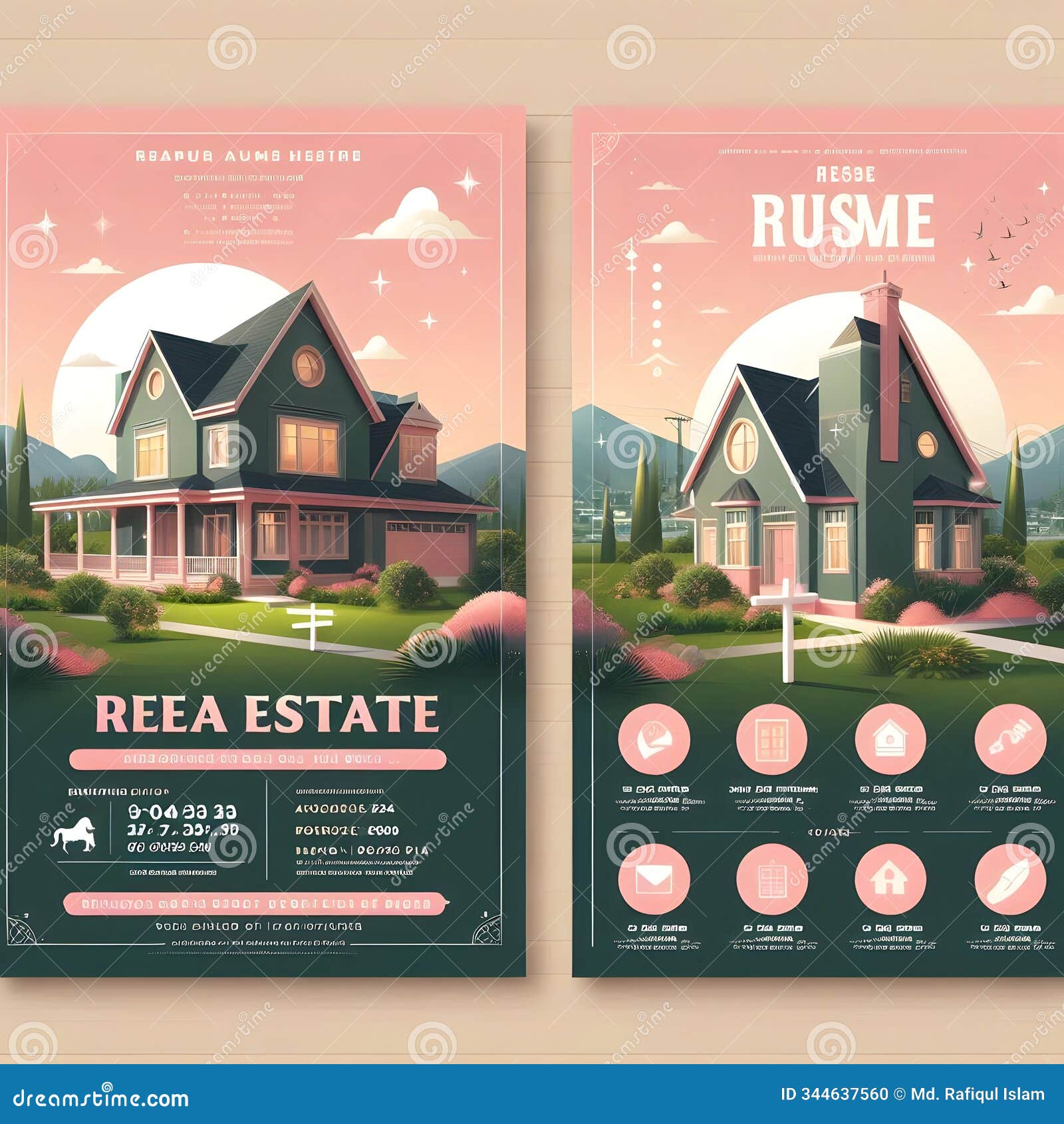 Real State Flyer Template Banner Design Illustration Stock Photo ...