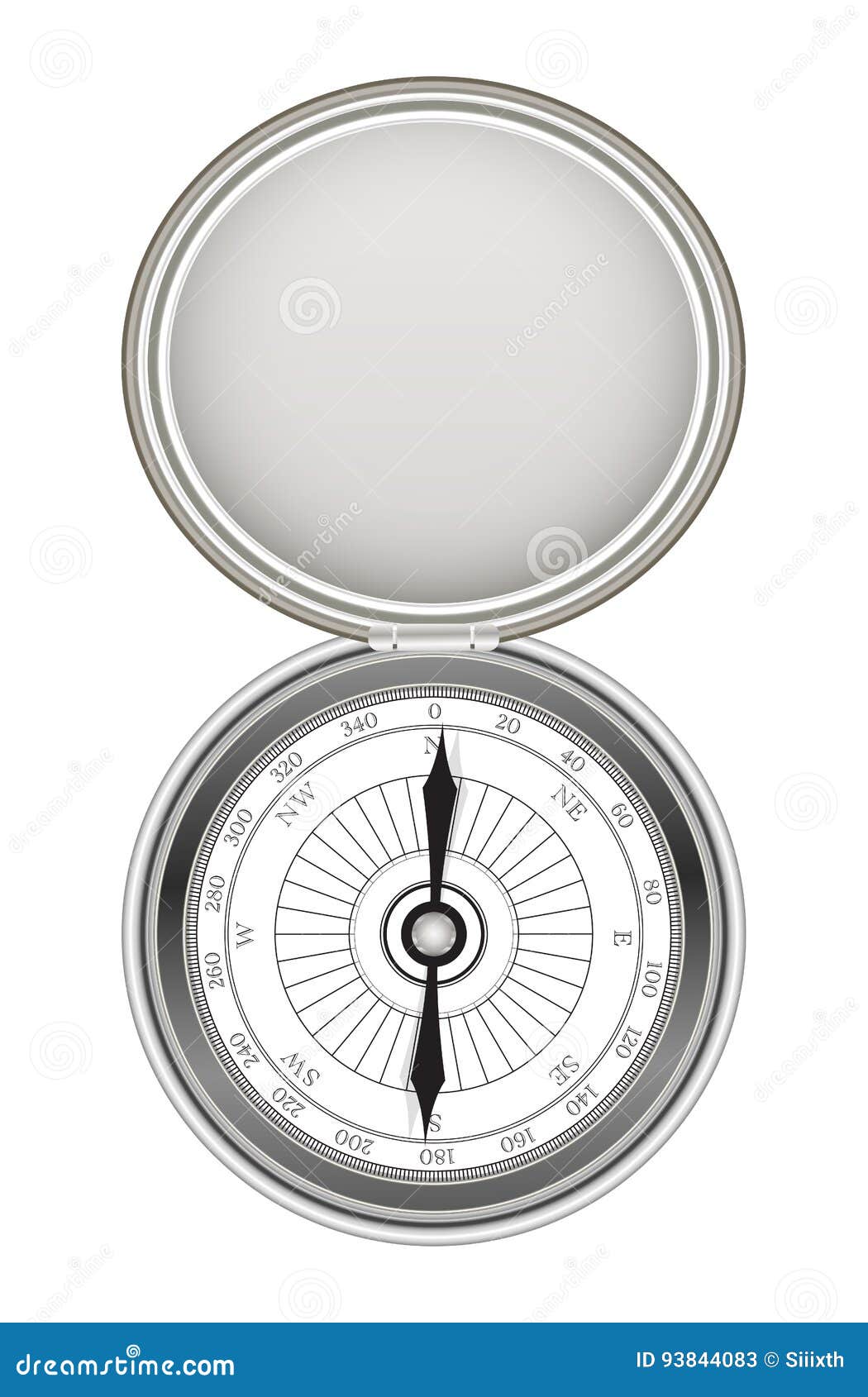 Real Steel Metal Compass on a White Background Stock Vector ...