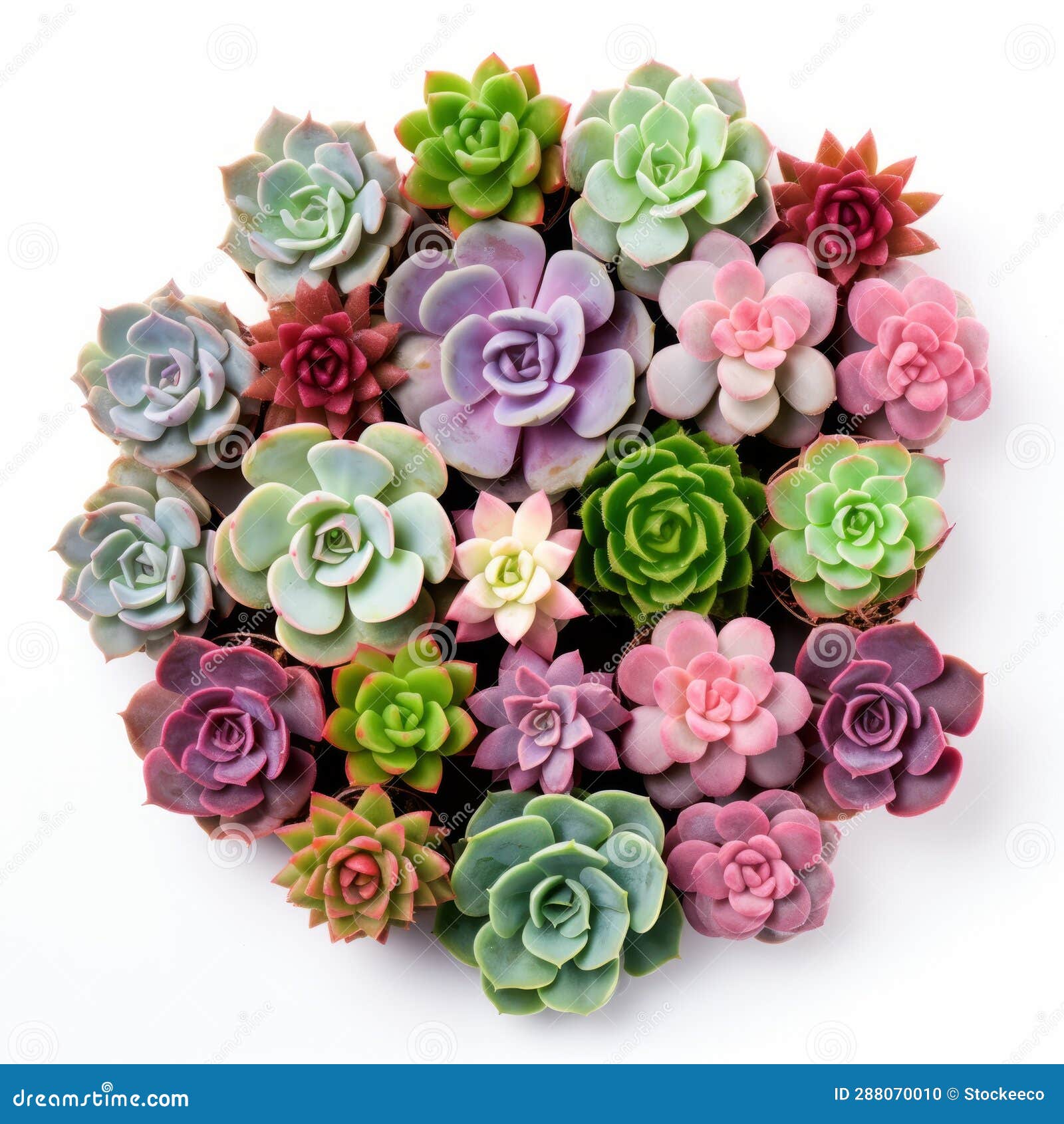 Real Succulent Bunch on White Background Stock Illustration ...