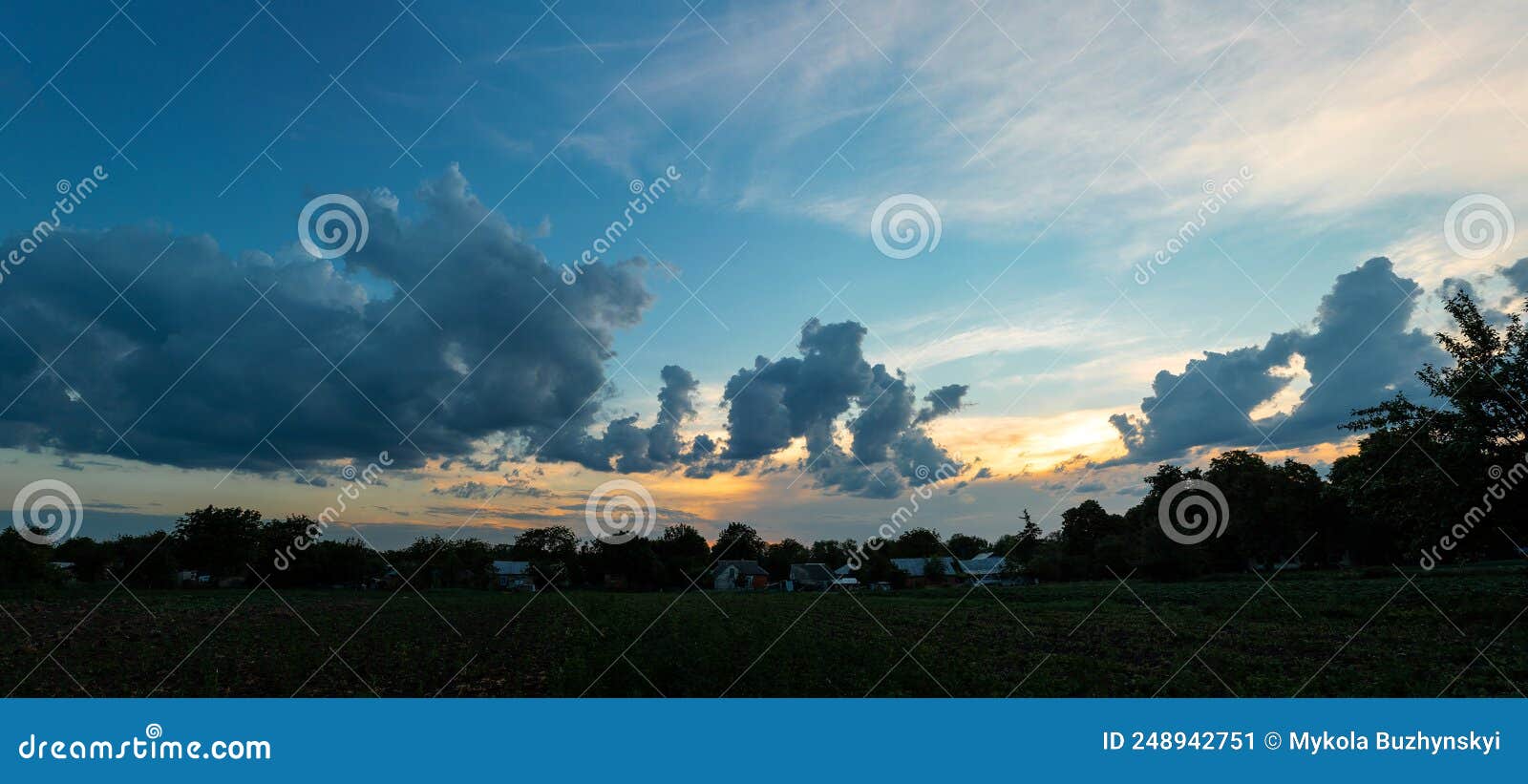 A Real Sunset Sky with Beautiful Light Clouds and Sun Rays, without ...