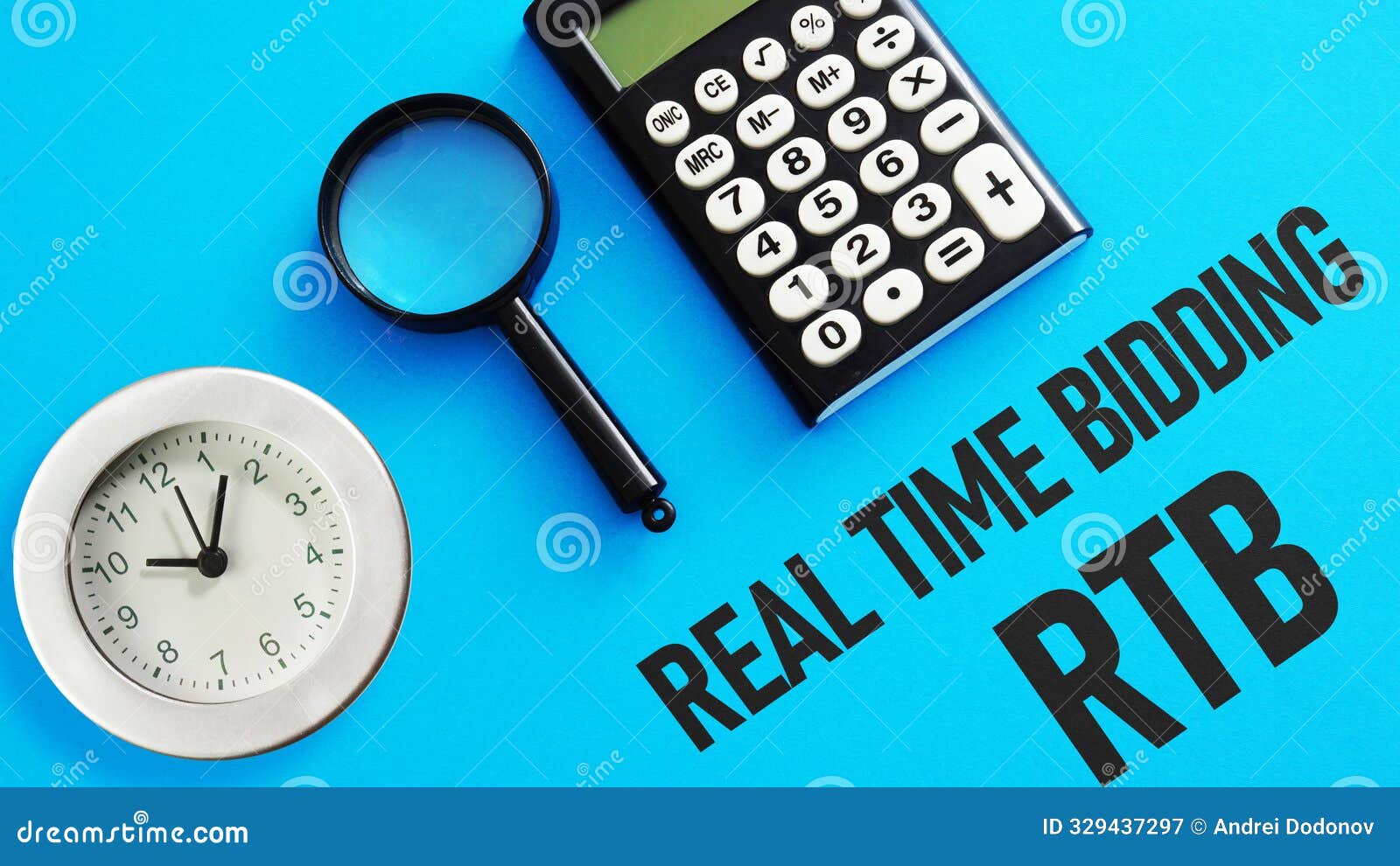 Real Time Bidding RTB is Shown Using the Text and Photo of Calculator ...