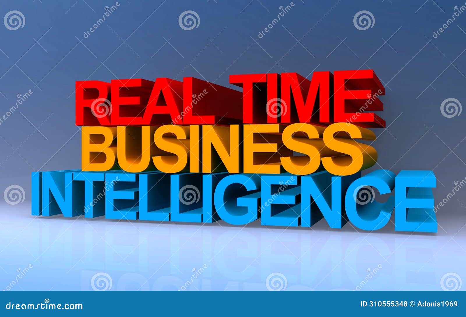 Real Time Business Intelligence on Blue Stock Illustration ...