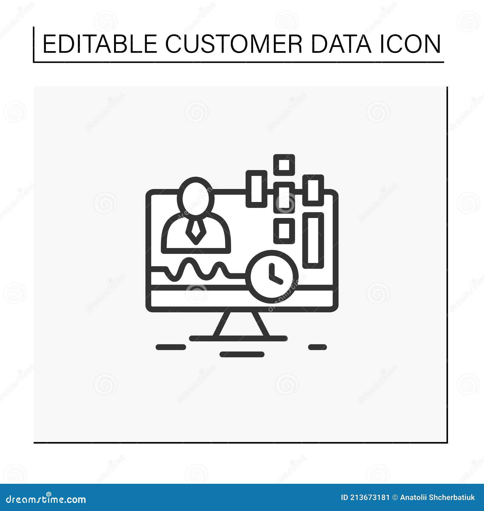Real-time Customer Data Line Icon Stock Vector - Illustration of ...