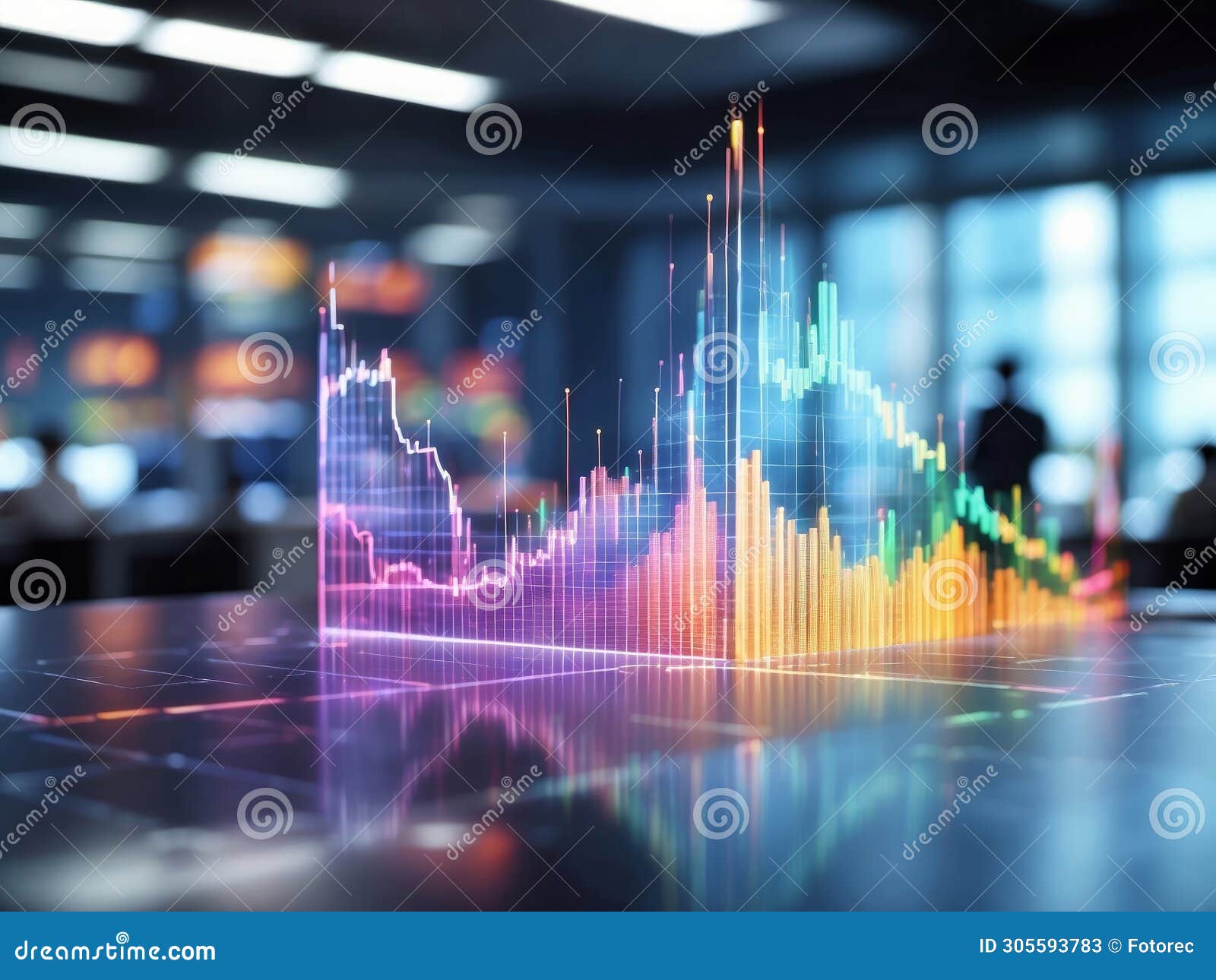 Real-Time Data Analysis in the Office Stock Illustration - Illustration ...