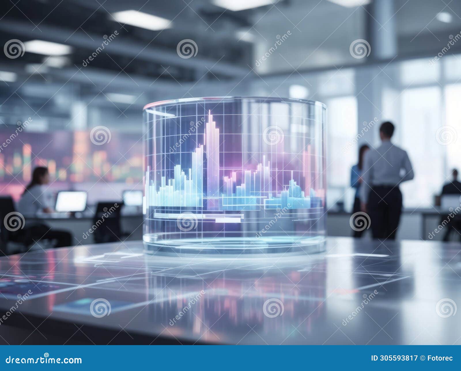 Real-Time Data Analysis in the Office Stock Illustration - Illustration ...