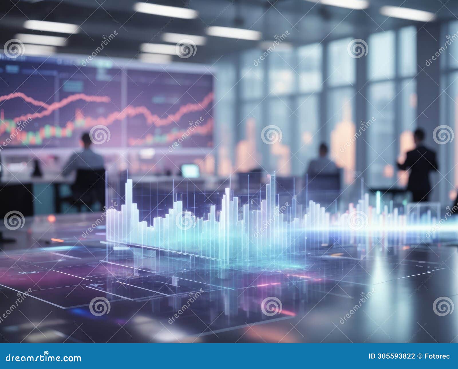 Real-Time Data Analysis in the Office Stock Illustration - Illustration ...