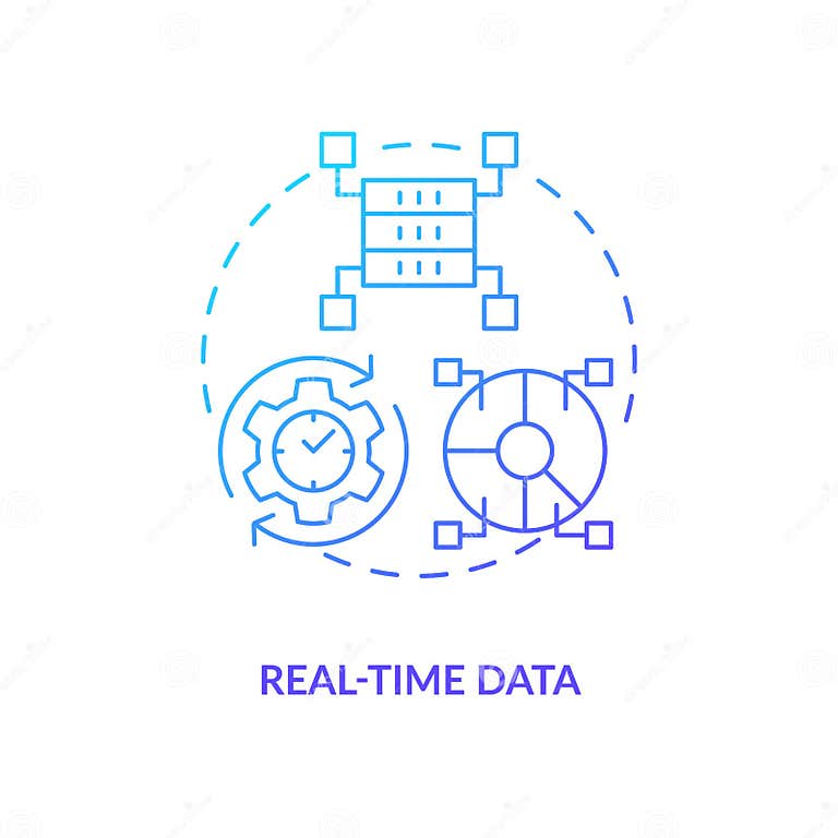 Real Time Data Blue Gradient Concept Icon Stock Vector - Illustration of icon, abstract: 265525596