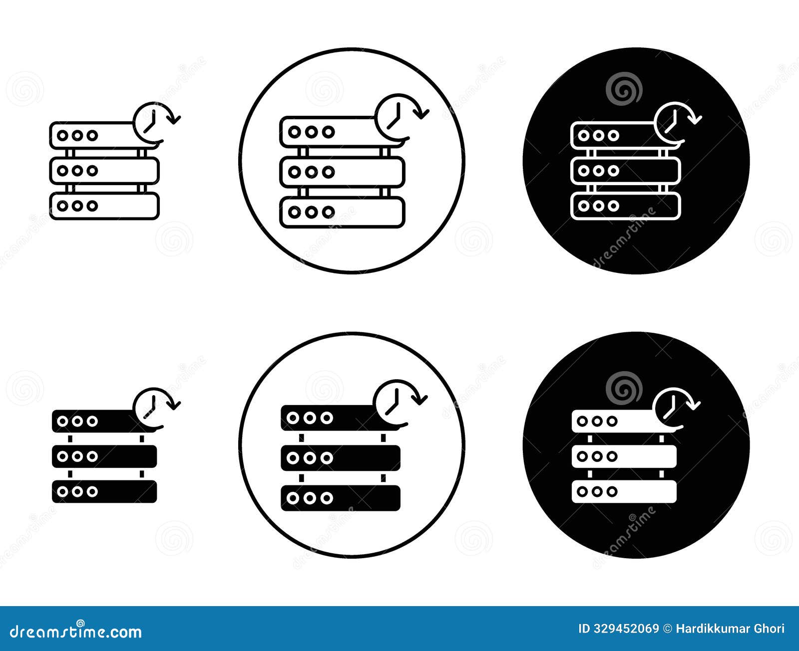 Real Time Data Icon Vector Set on White Background Stock Vector ...