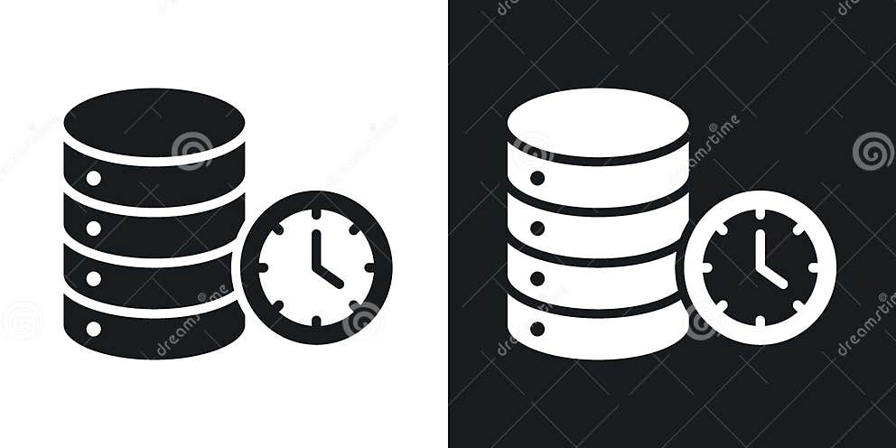 Real Time Data Icon Vector Set on White Background Stock Vector ...