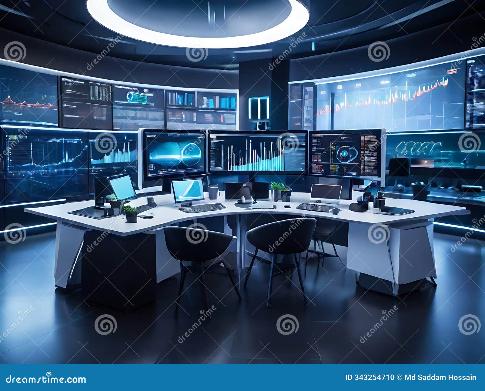 Real-Time Data Monitoring Room Featuring Global Economic and Social ...