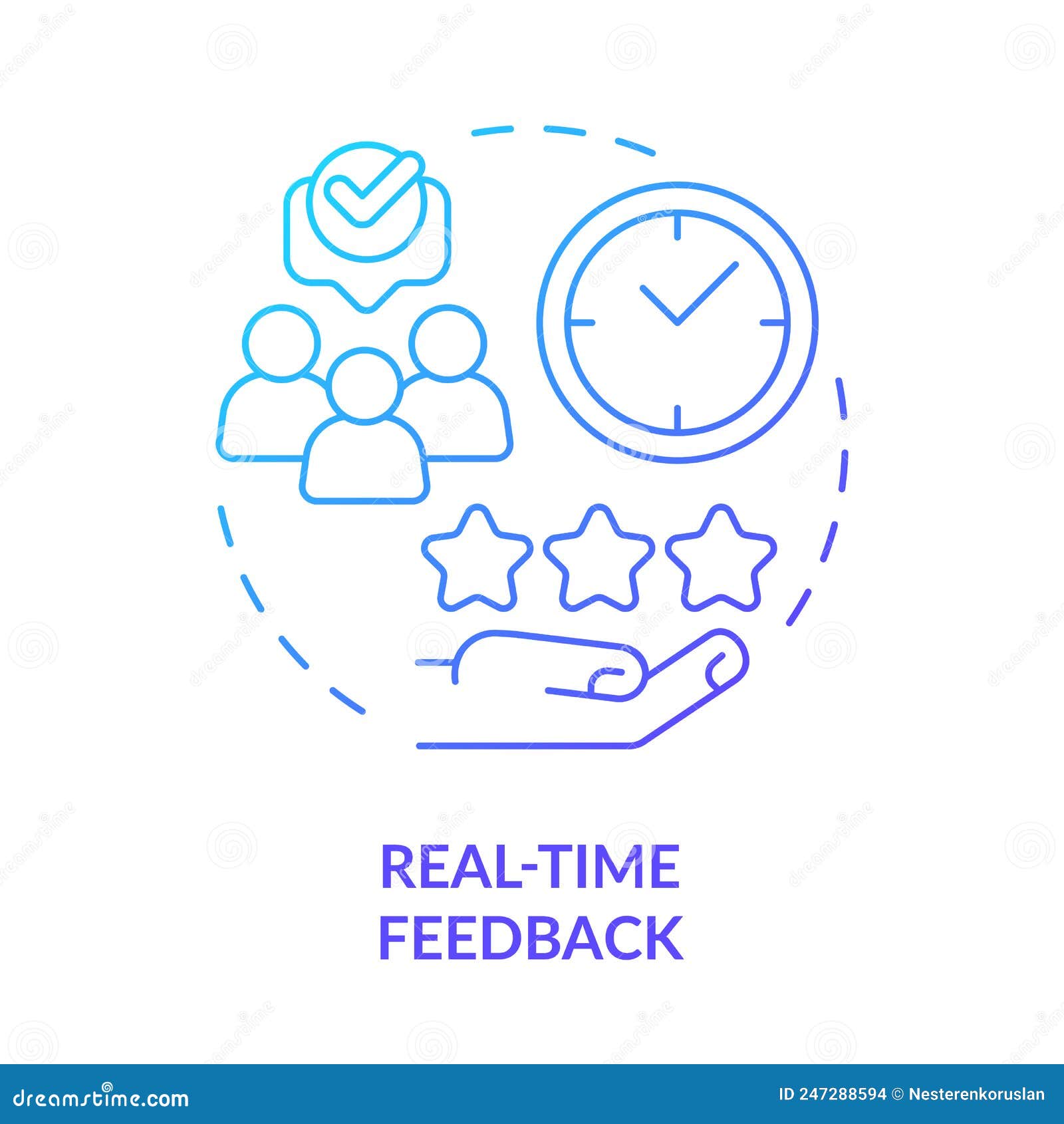 Real-time Feedback Blue Gradient Concept Icon Stock Vector ...