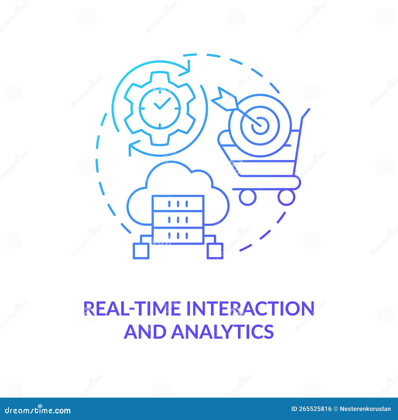 Real Time Interaction and Analytics Blue Gradient Concept Icon Stock ...