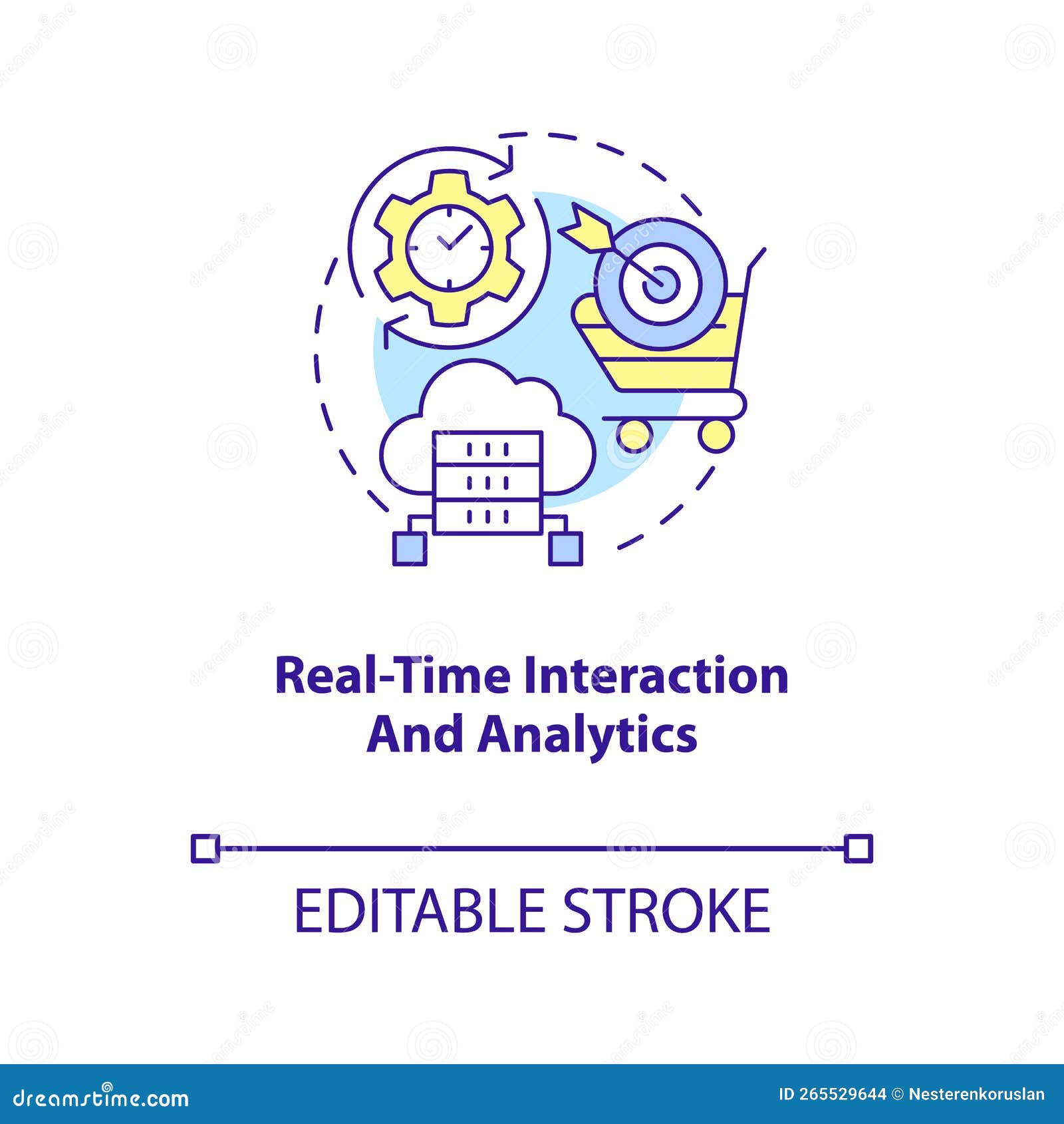 Real Time Interaction and Analytics Concept Icon Stock Vector ...