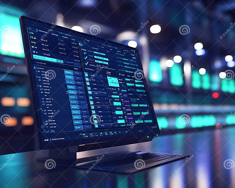 Real-time Inventory Tracking Tool Open on a Virtual Screen Stock ...