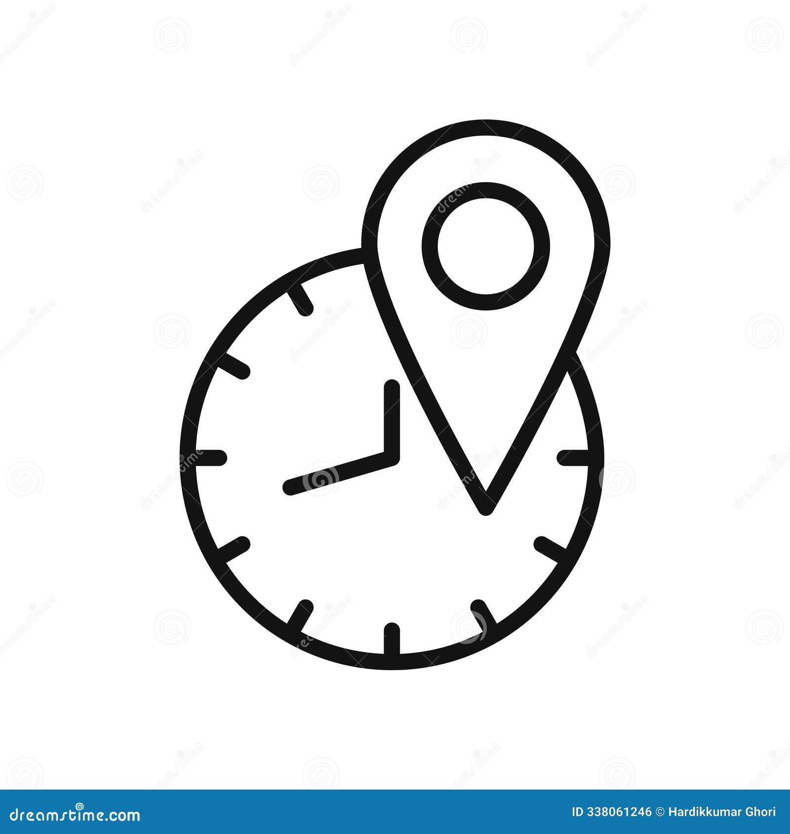 Real Time Location Icon Isolated on White Background Stock Illustration ...