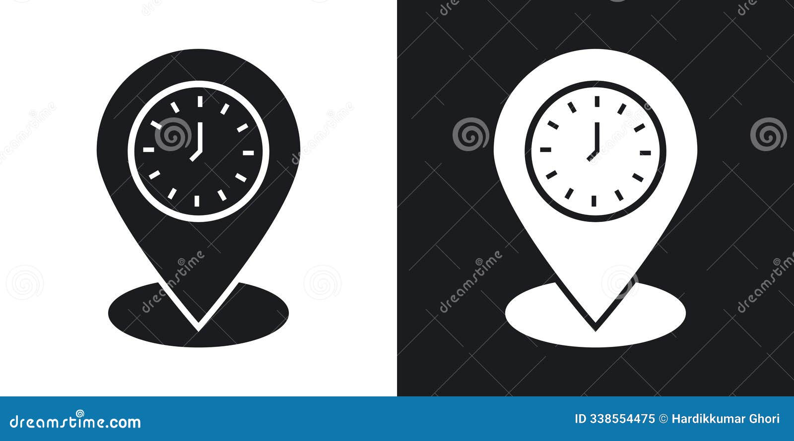 Real Time Location Icon Isolated on White Background Stock Vector ...