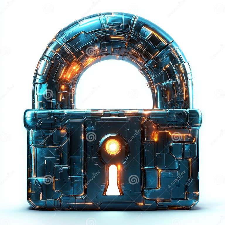 Real-Time Security Updates: a Glowing Key Inside a Lock Representing ...