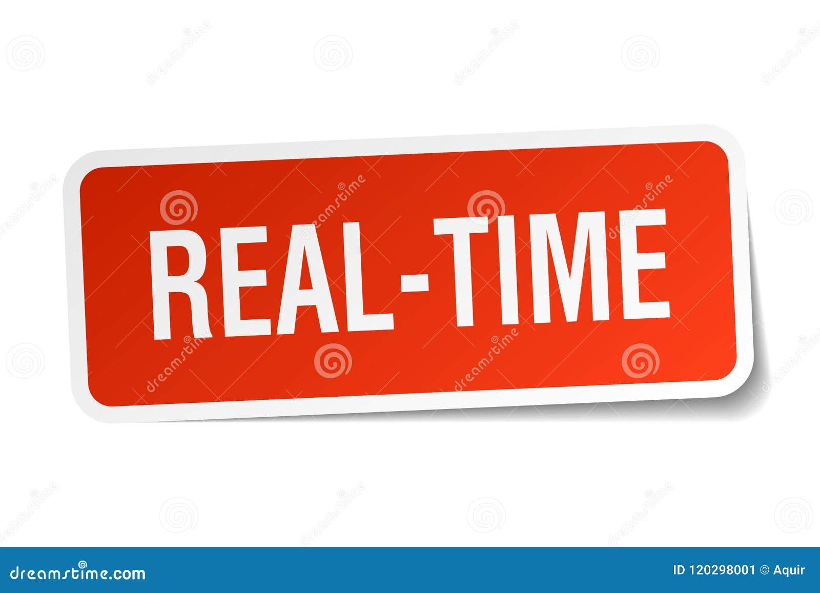 Real-time sticker stock vector. Illustration of sign - 120298001