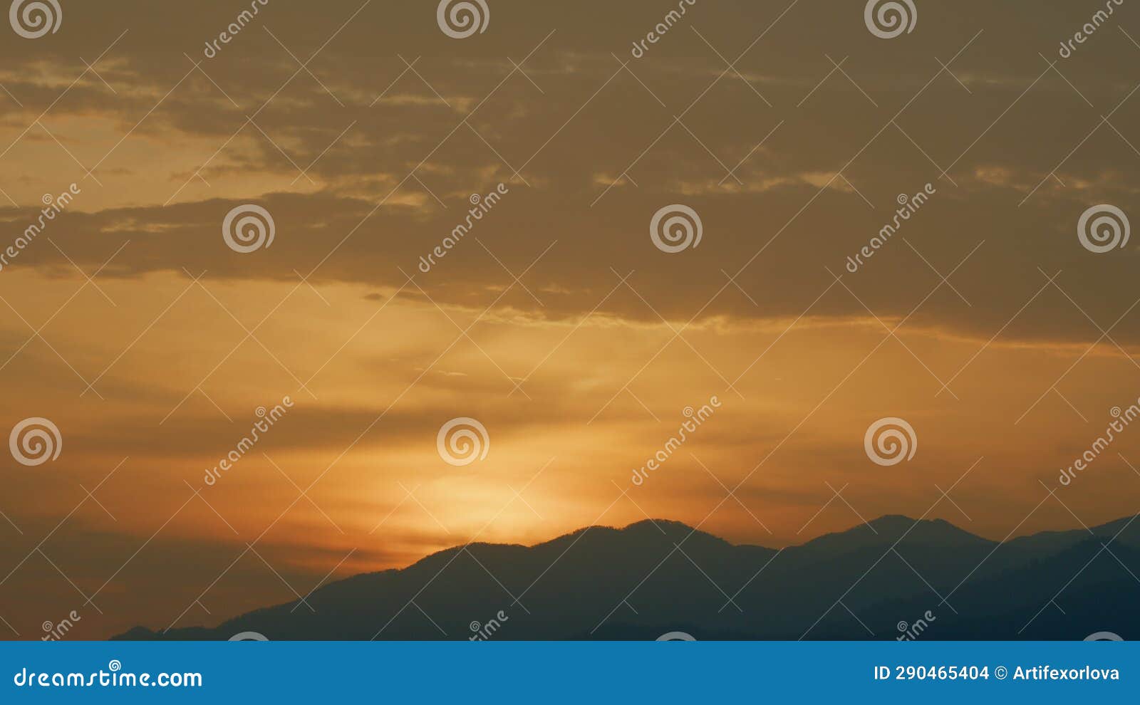 Sunrise Sky with Mountains. Natural Sunrise on Silhouette Shadow Dark ...