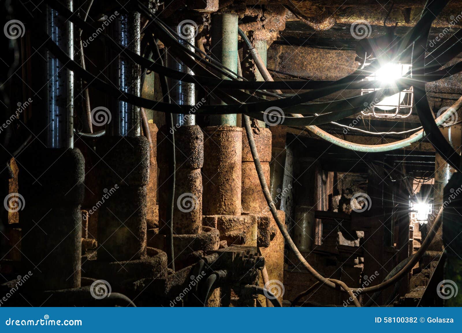 Real Underground Mine Equipment. Stock Photo - Image of coal, energy ...