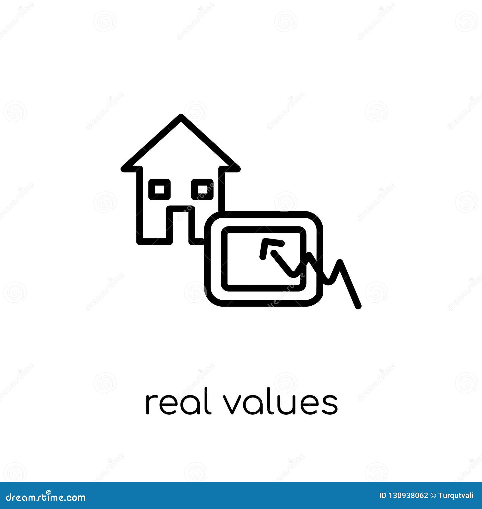 Real Values Icon. Trendy Modern Flat Linear Vector Real Values I Stock ...