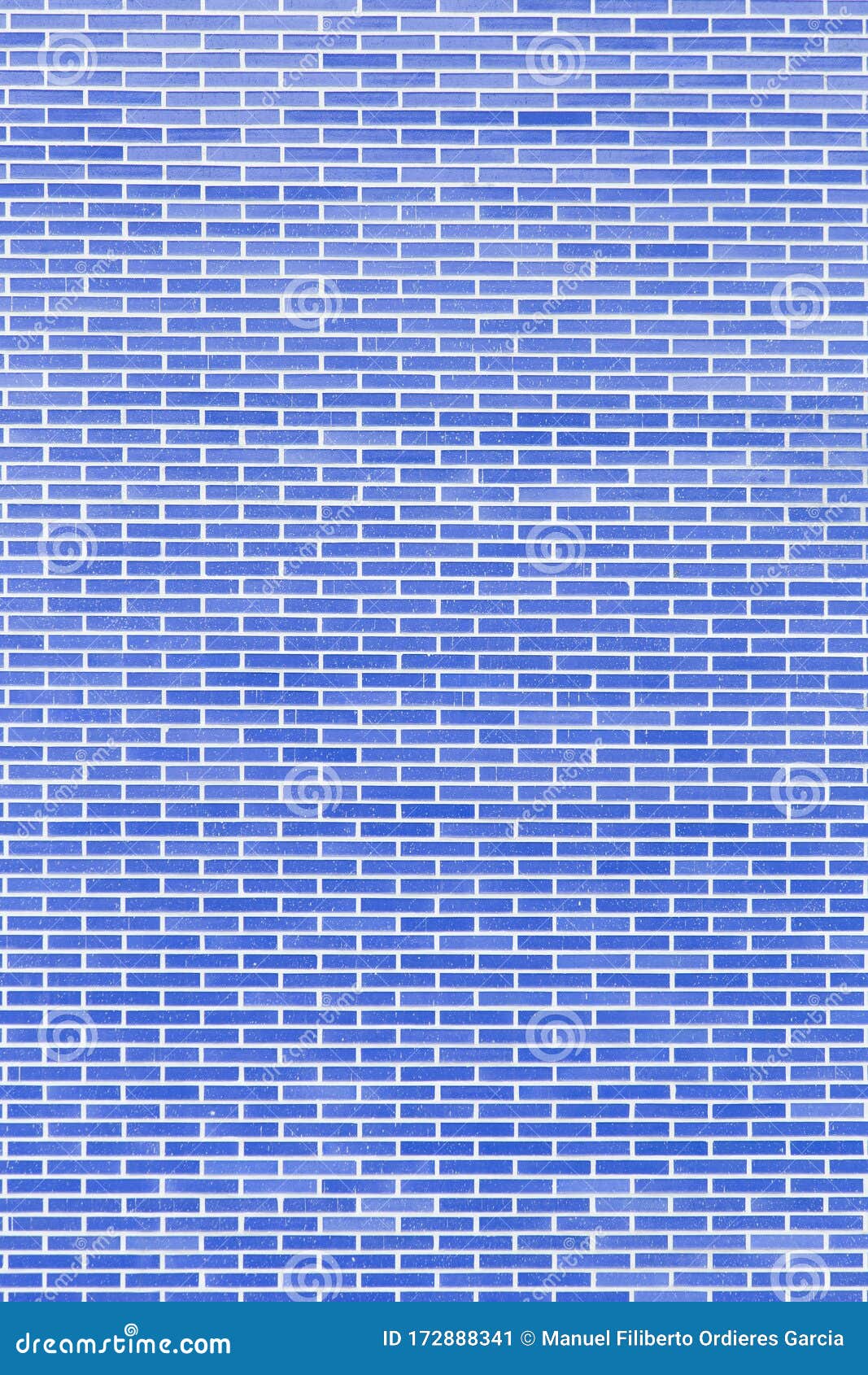 Real Wall Made of Solid Blue Bricks, in Vertical Plane Stock Image ...