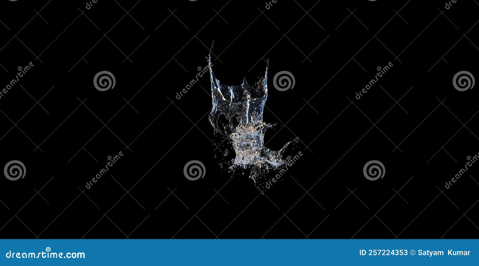 Real Water Splash 3D Rendered Image Stock Illustration - Illustration ...