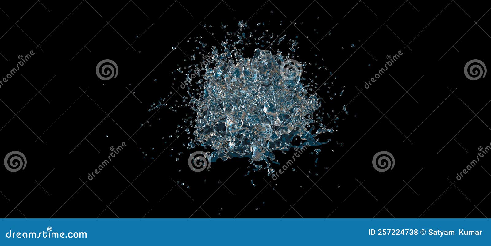 Real Water Splash 3D Rendered Image Stock Illustration - Illustration ...