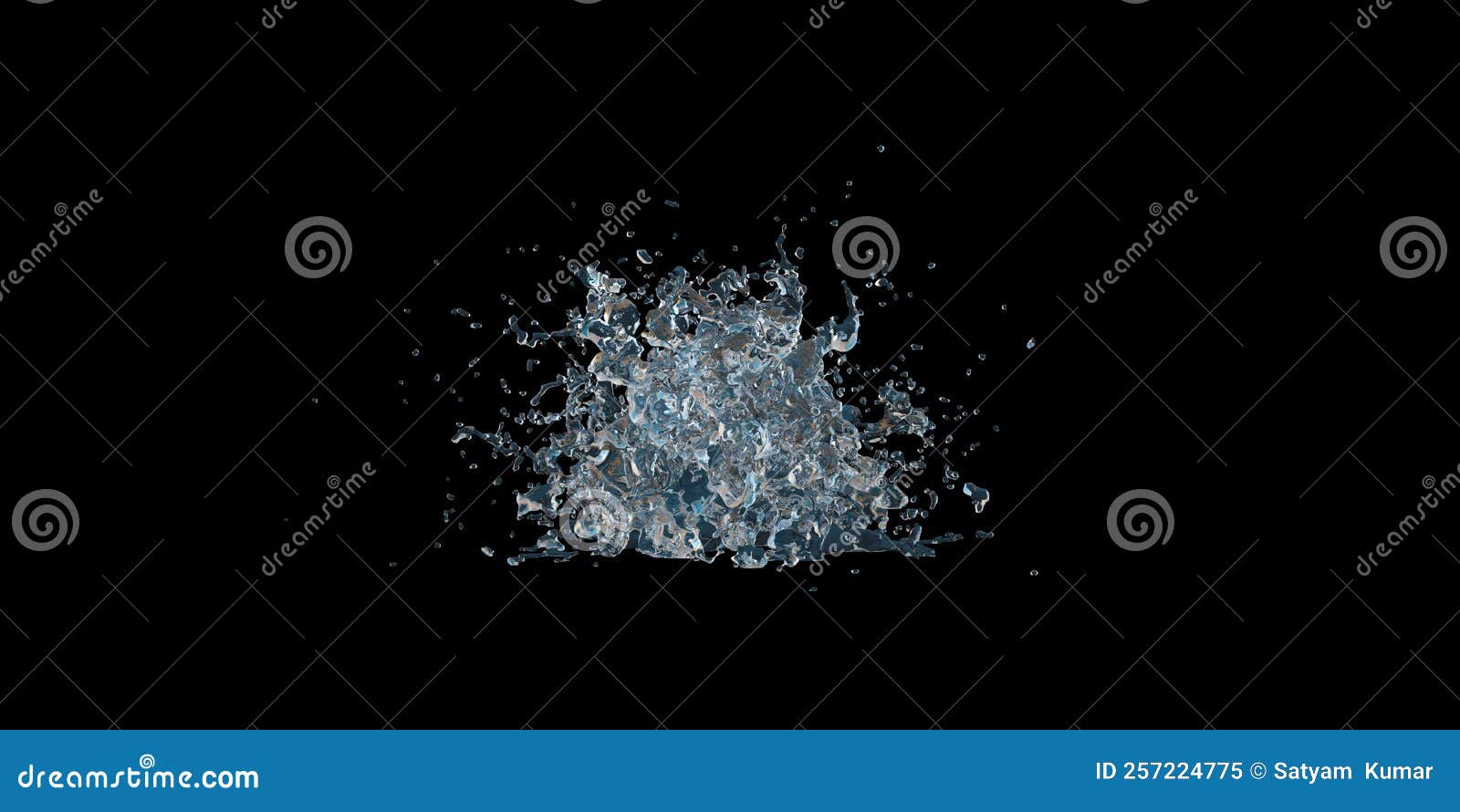 Real Water Splash 3D Rendered Image Stock Illustration - Illustration ...