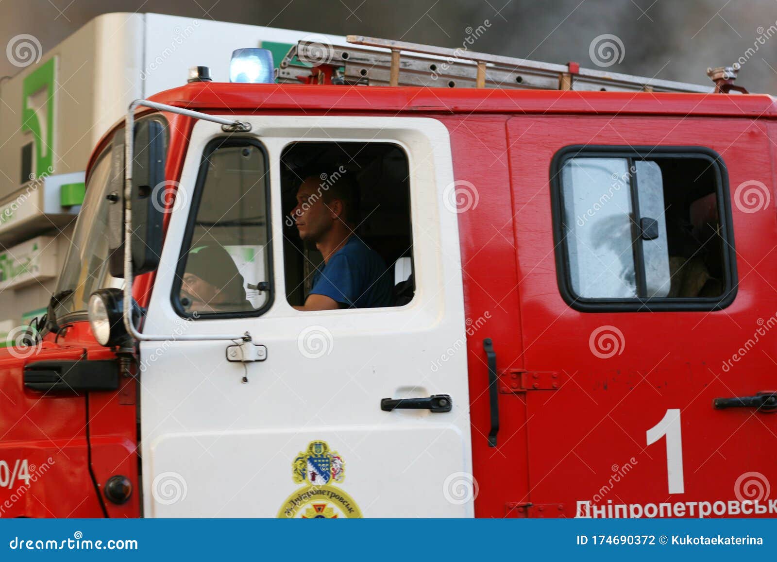 The Real Work of Firefighters at the Scene. Extinguishing a Burning ...