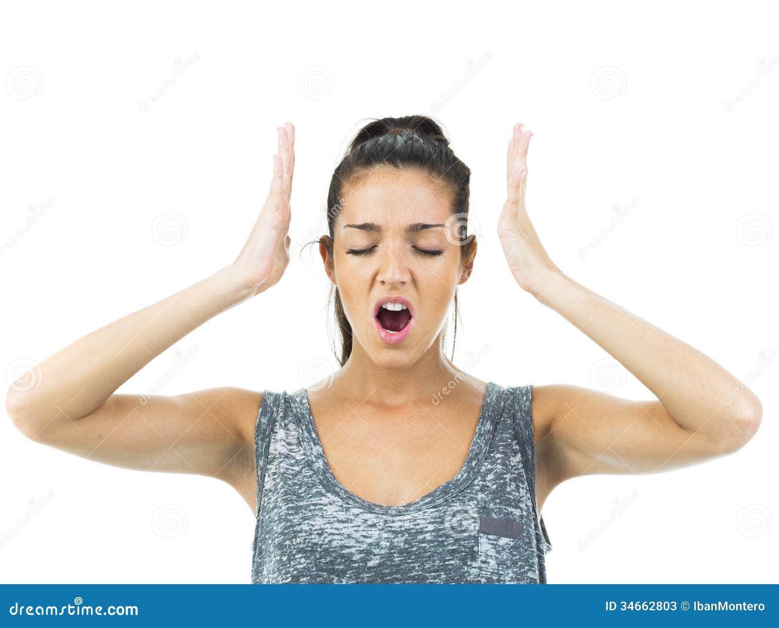 Real Young Woman Expression Stock Image - Image of sing, white: 34662803