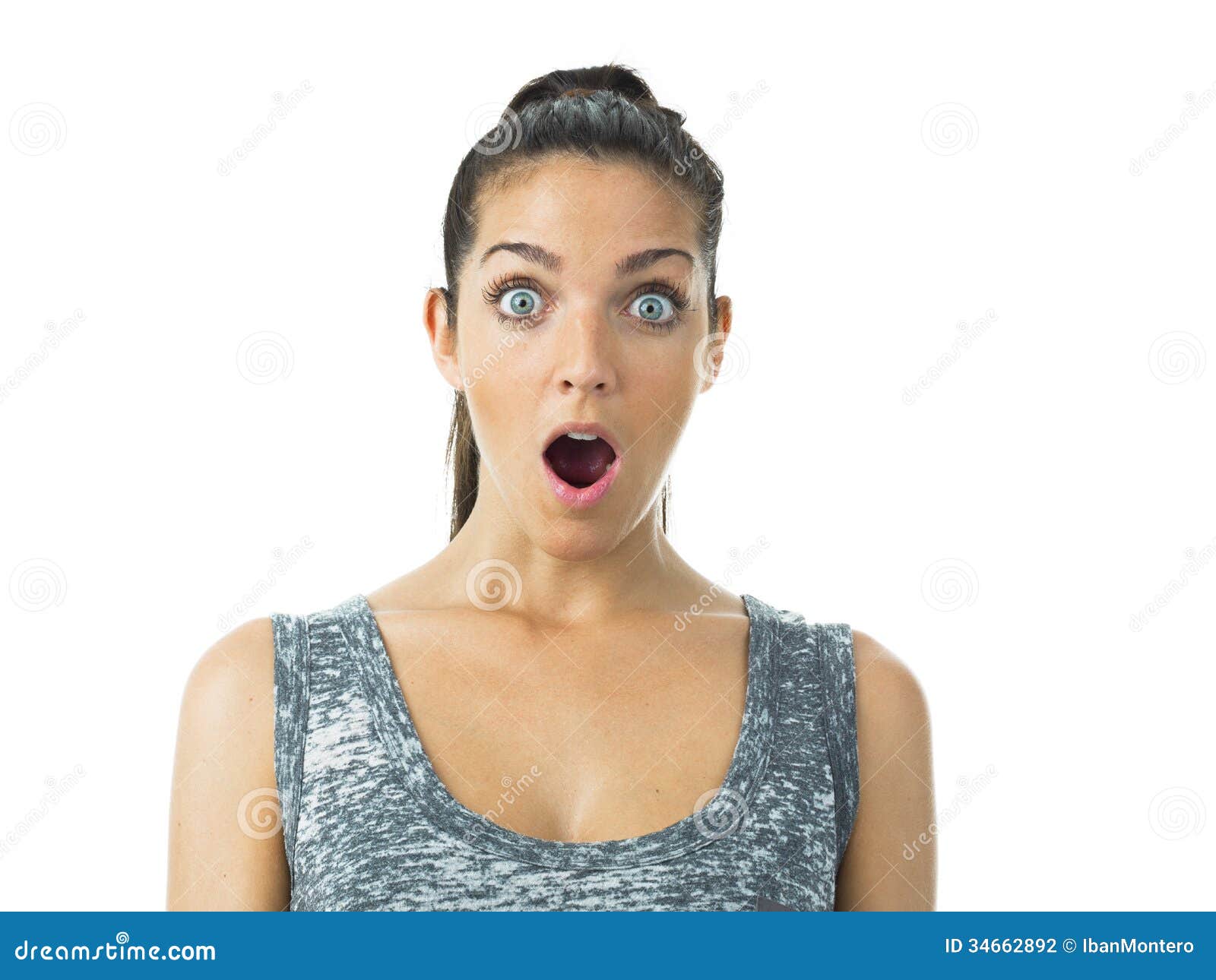 Real Young Woman Expression Stock Photo - Image of theatrical ...