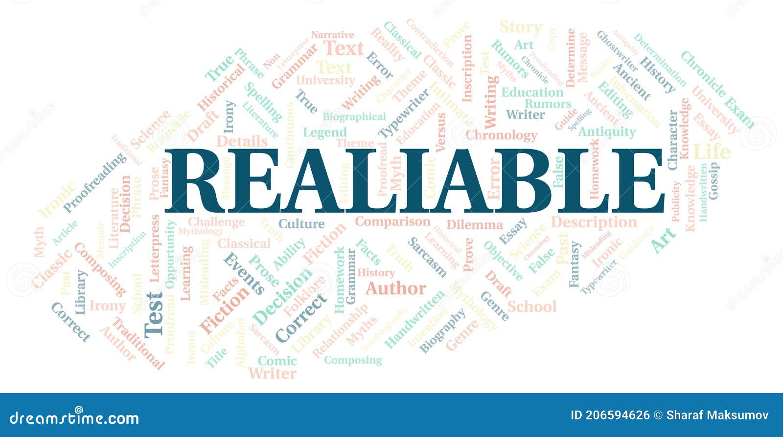 Realiable Typography Word Cloud Create with the Text only Stock ...